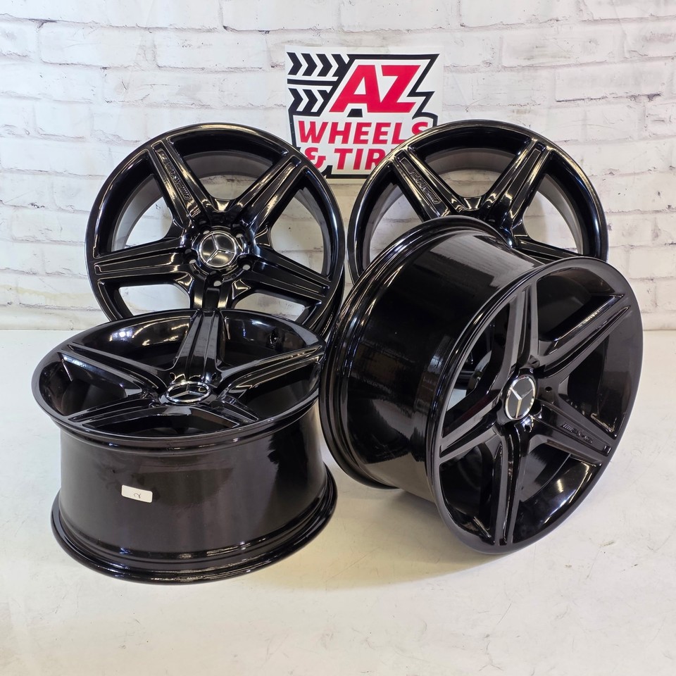 18" Mercedes AMG staggered wheels 5x112 Fits C,E,S, CLS Black Rims 18x9 ...