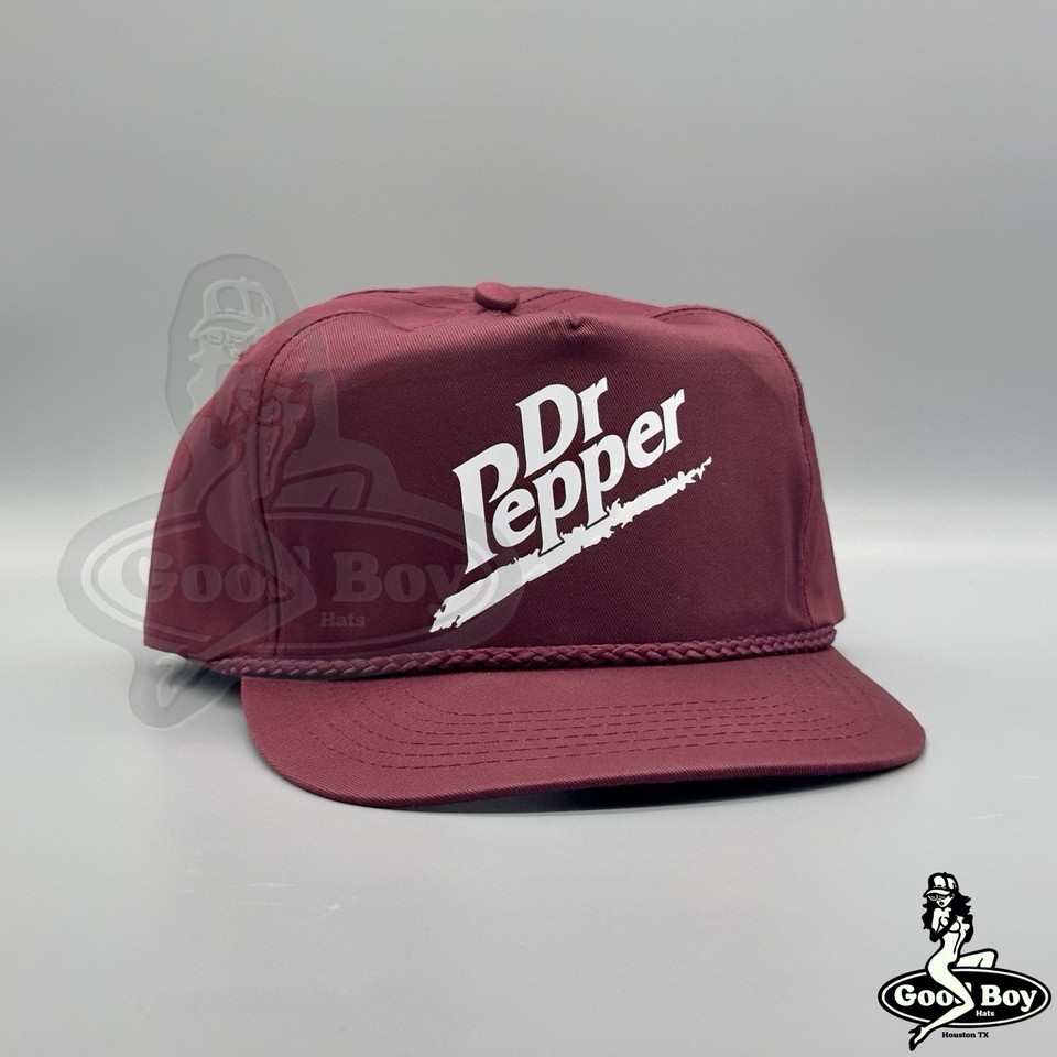 Dr Pepper Hat Vintage Trucker Rope Hat Cap Retro Maroon Snapback 90s Dr ...