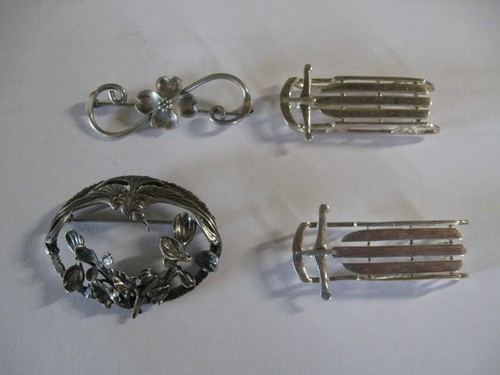 4 Excellent Vintage Sterling Silver .925 Marked Brooches Brooch Nice | eBay