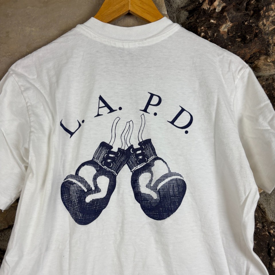 Vintage 80s LAPD Boxing Team Police T Shirt Sz Medium California LAFD ...