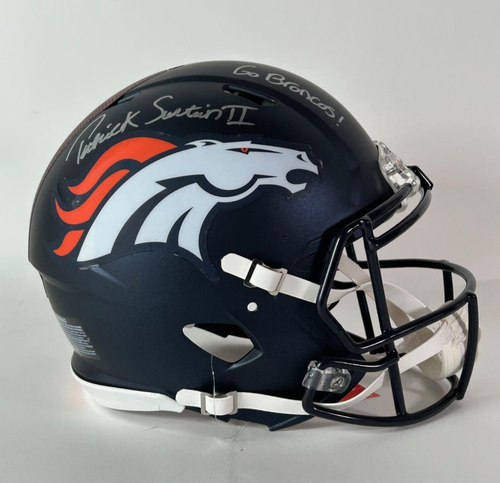 Patrick Surtain II Autographed/Inscribed "GO BRONCOS" Navy Pro Helmet ...