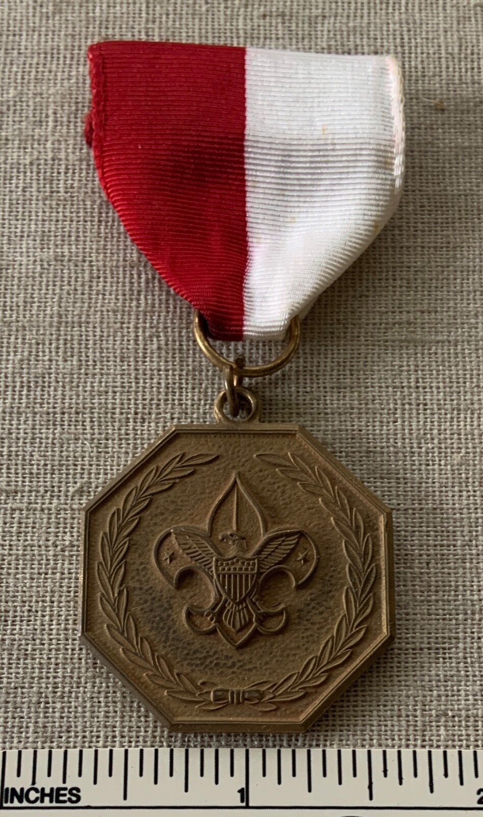 Vintage BOY SCOUTS OF AMERICA Contest Award MEDAL BSA Red & White ...