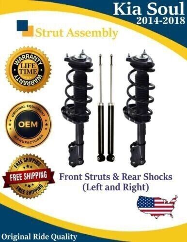 High Quality Front Strut & Rear Shock For 2014-2018 Kia Soul Lifetime ...