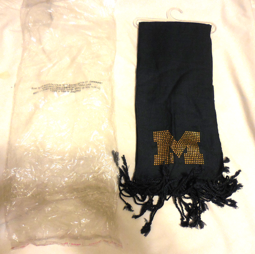 1 new University of Michigan Scarf Letter M Bedazzled Blue Color in ...