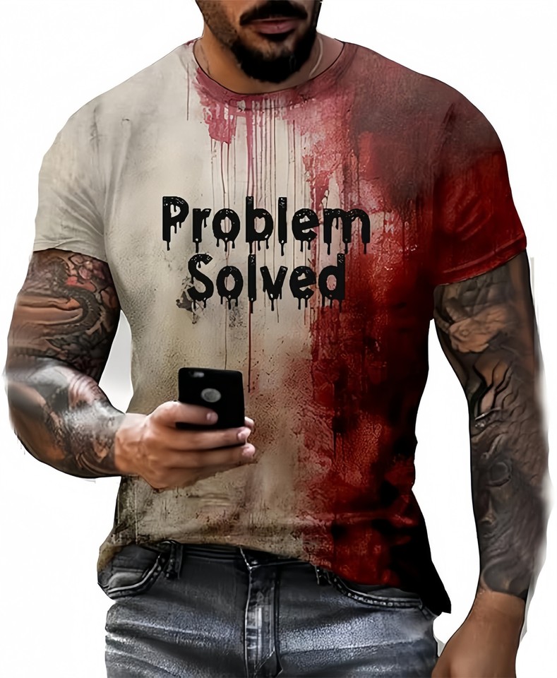 I'm Fine Problem Solved Bloody Shirt Halloween Bloody Cloth Men Horror ...