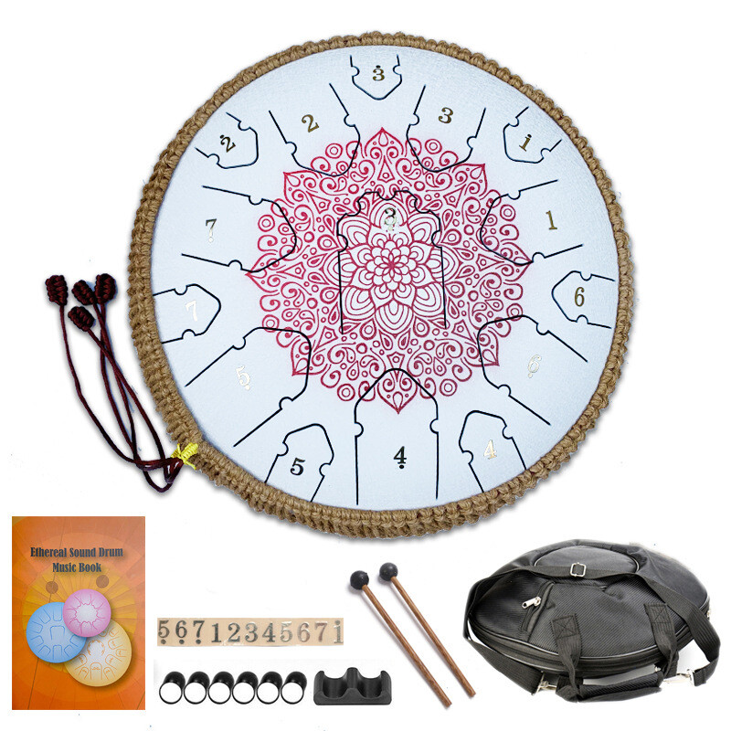 Steel Tongue Drum 13 Inch 15 Note D Tone Rav Tank Drum Percussion ...