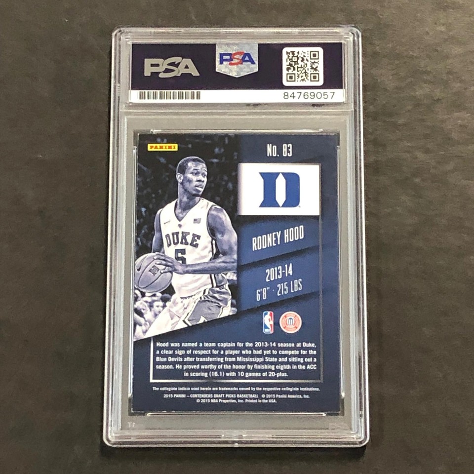 2015 Panini Contenders Draft Picks #83 Rodney Hood Signed Card Auto 10 ...
