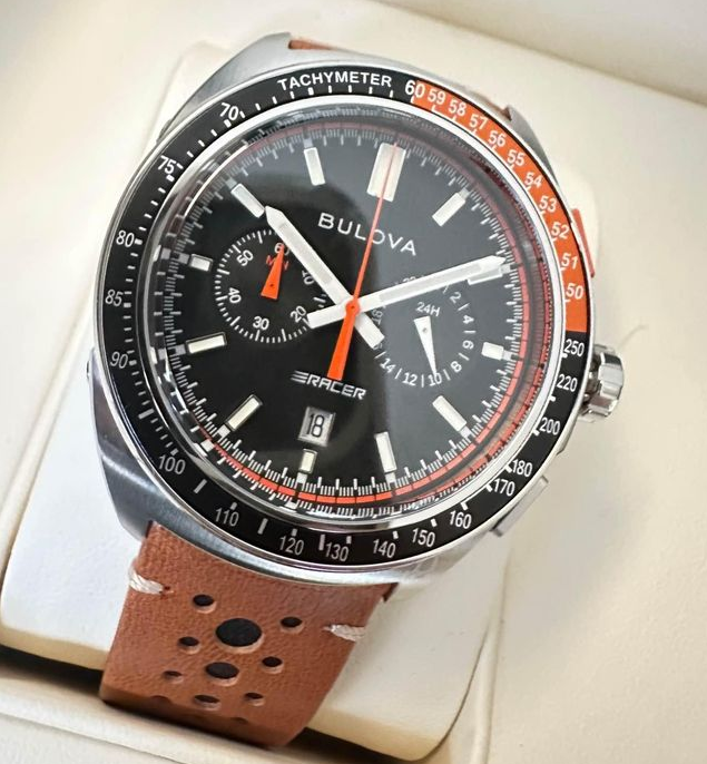 Bulova Racer Black Dial Sapphire Crystal Chronograph Men's Watch 98B427 ...