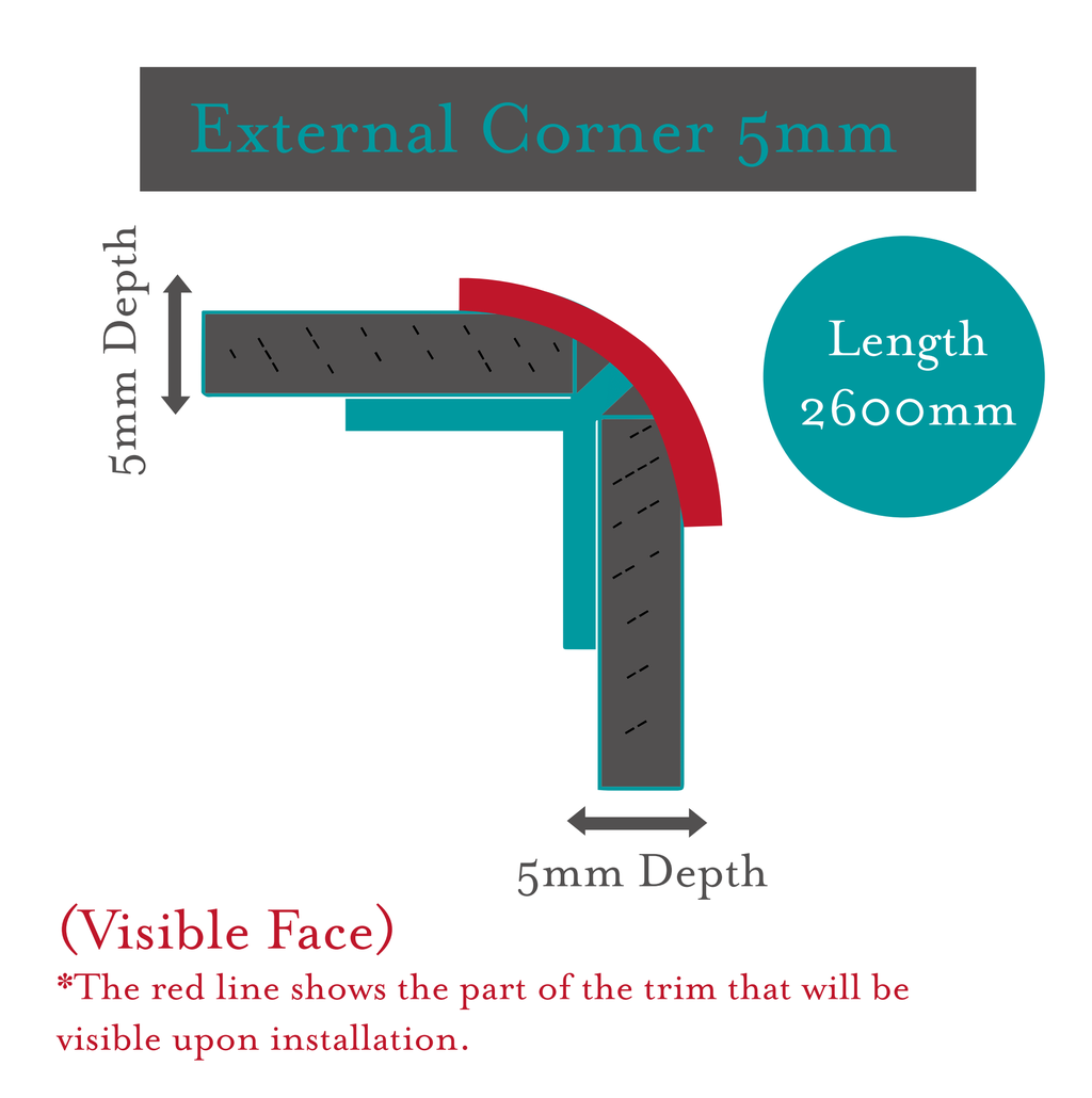 Trims in Black for 5mm Wall Cladding & 5mm Wall Panels Waterproof 2.6m ...
