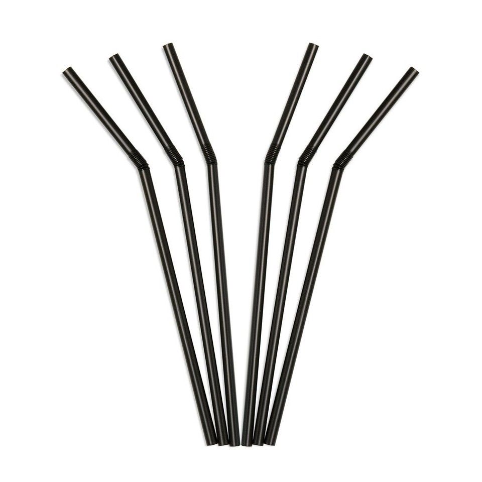 200 Black flexible straws - Flexi Straw - Soda Straw - Free Post - 21 ...