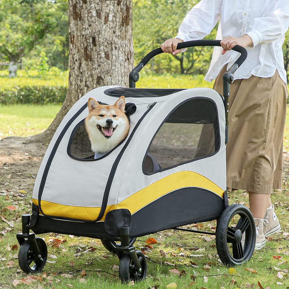 Folding Extra Large Dog Stroller Jogger Pet Pram Waterproof Traval Cart ...