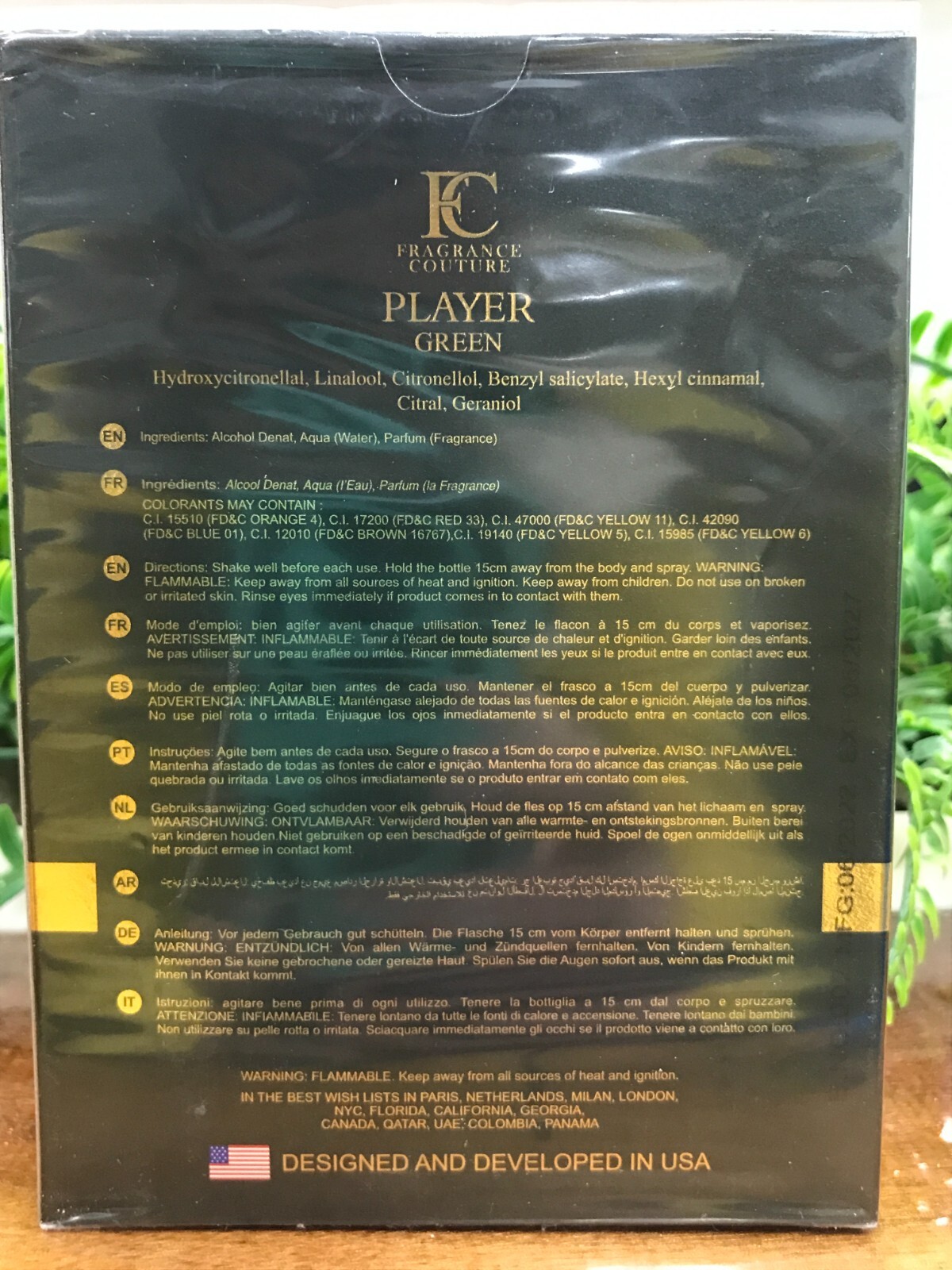 Fragrance Couture Player Green Cologne Men 3.4oz Eau De Toilette ...