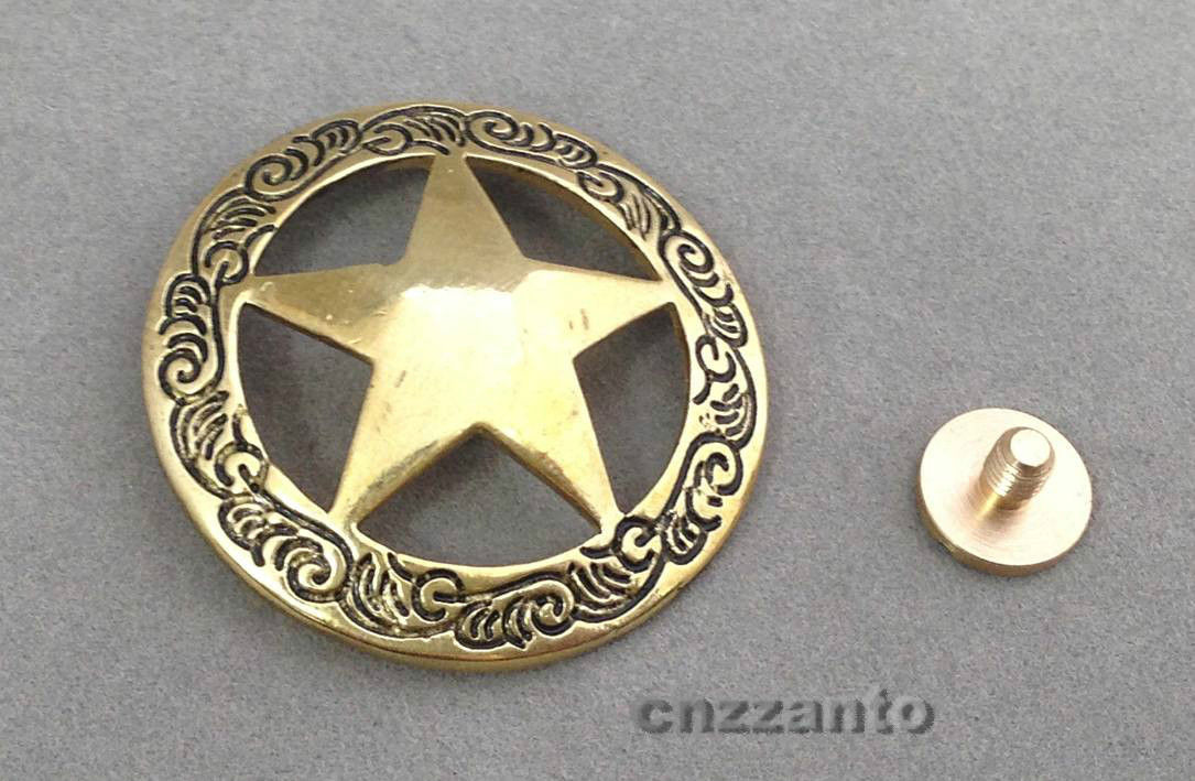 28mm Western Texas Star Conchos Solid Brass Leathercraft rivet stud ...