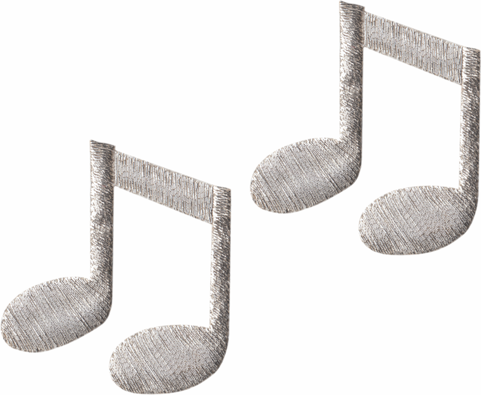 Patch 2 Pack - Music Notes Silver Eighth 1/8 Beamed Sheet 1.5" Iron On ...