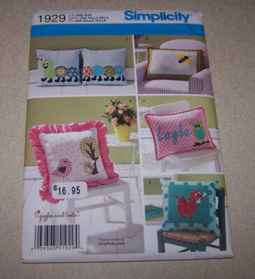 SIMPLICITY PATTERN 1929 ONE SIZE APPLIQUED PILLOW/PILLOWS NIP | eBay