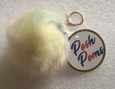 Posh Poms Pink Pom Pom Key Chain Backpack Clip Polyester | eBay
