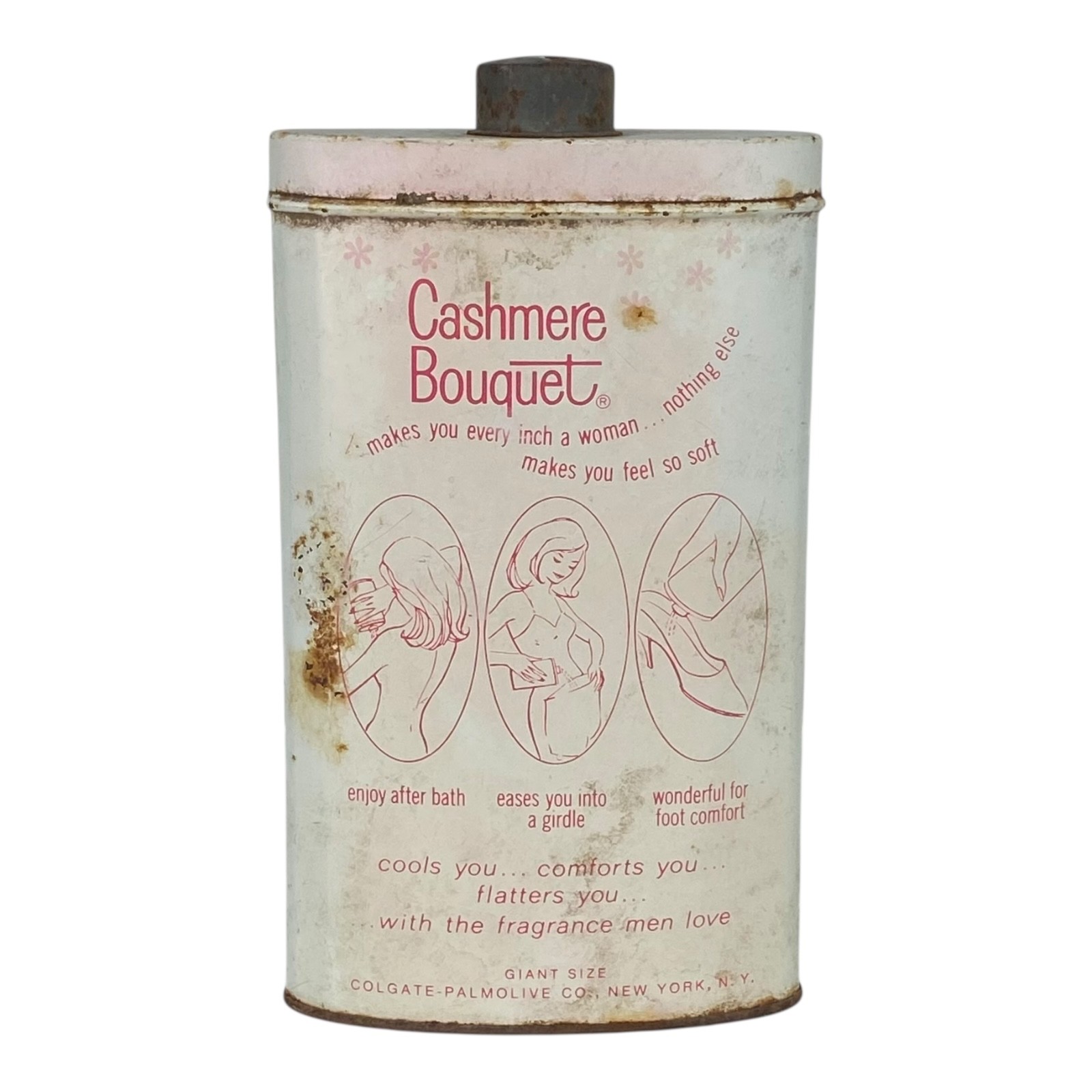 Vintage Cashmere Bouquet Talcum White Powder Tin Advertising Colgate ...