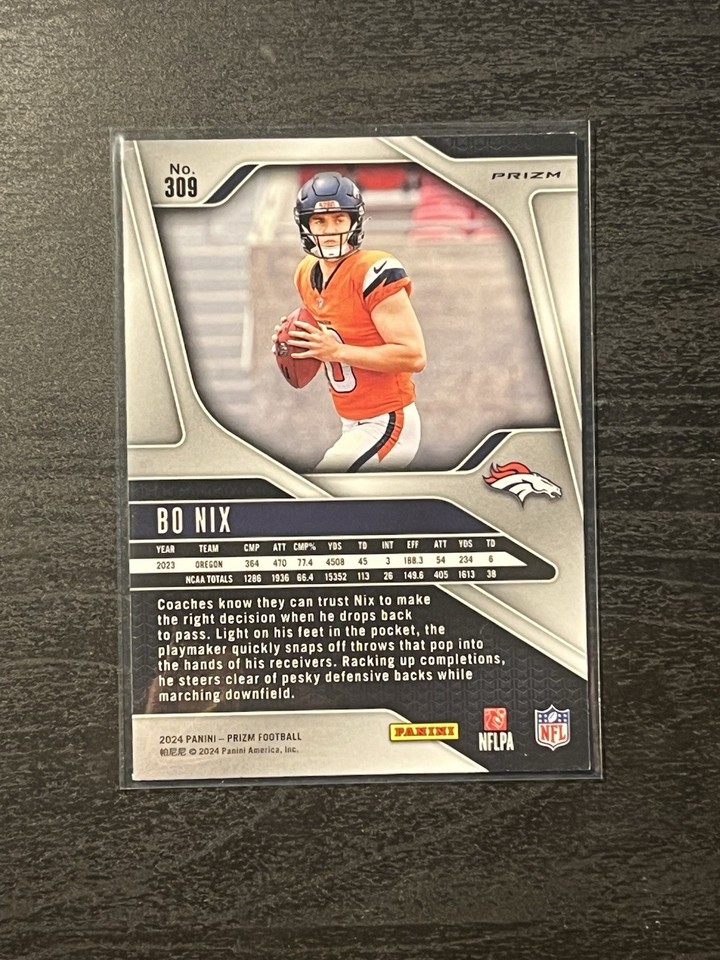 🏈 BO NIX SILVER PRIZM (RC) PANINI PRIZM No. 309 NM 💎 | eBay