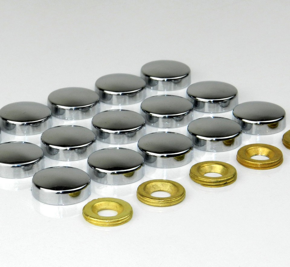 Threaded Chrome Dome Screw Snap Caps Covers Electroplated Mirror ...
