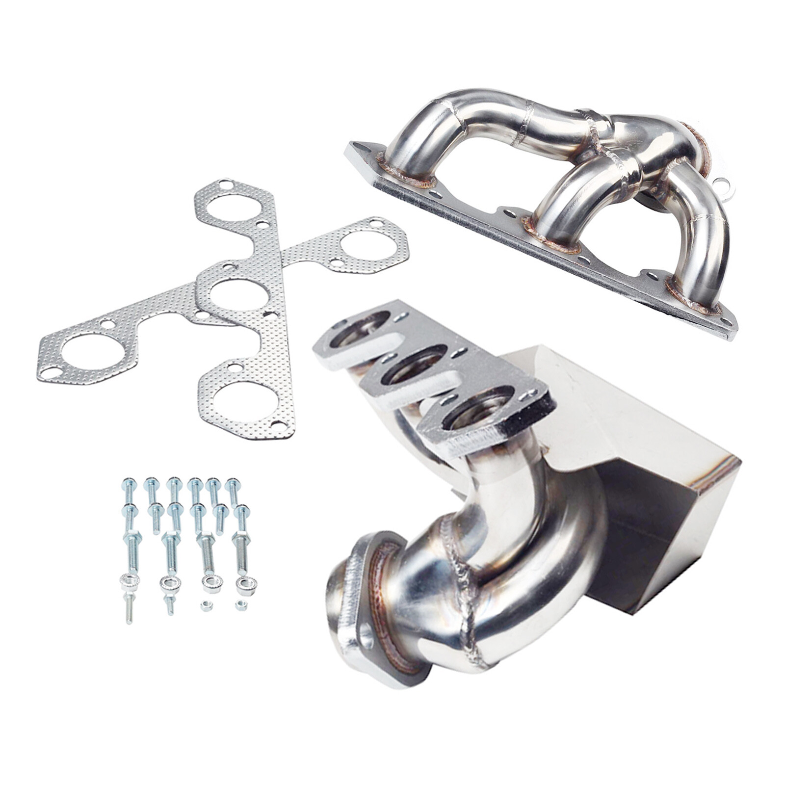 Pair Stainless Exhaust Header Kit Manifold For Jeep Wrangler JK 3.8 V6 ...