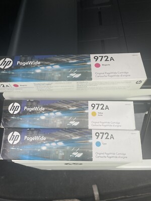 3 Pack HP 972A C/M/Y PageWide Cartridges Exp 2022 Ink NEW | eBay