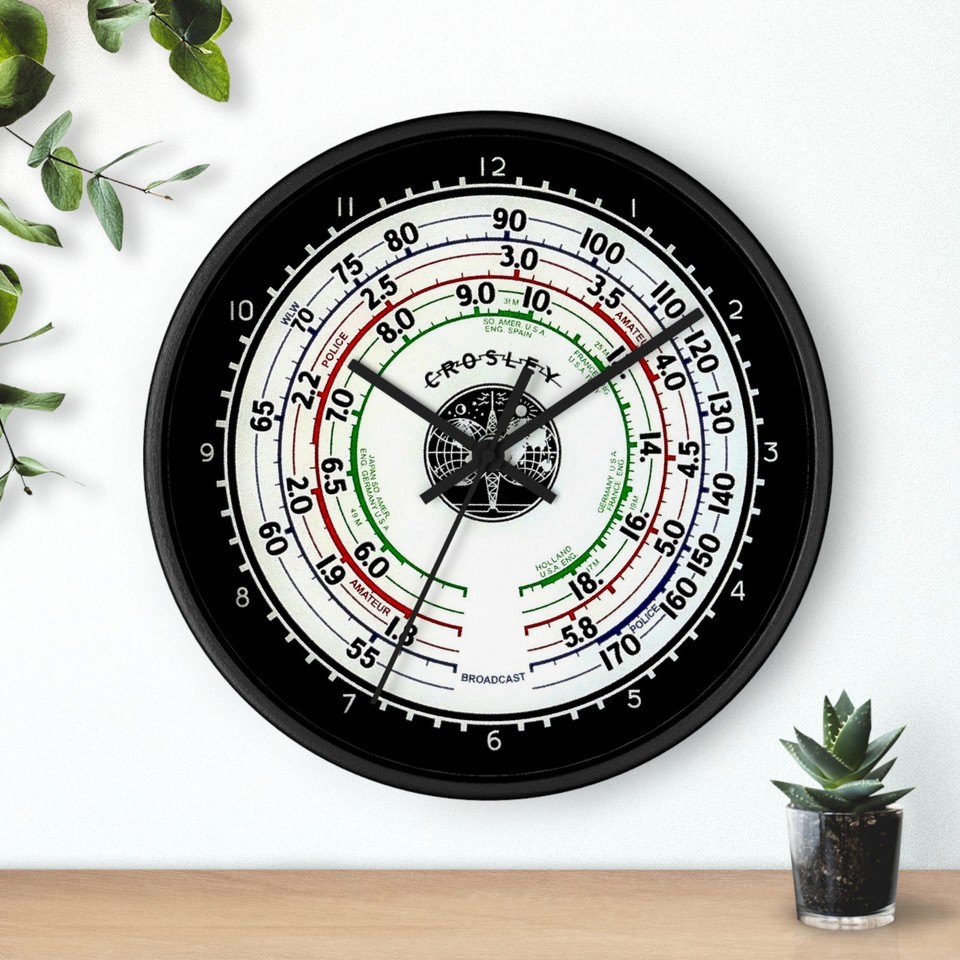 Crosley Shortwave dial Wall Clock for your ham shack radio room | eBay