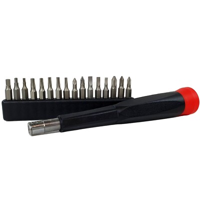 17 PC Precision Screwdriver Set Compact Bit Storage | Hex Flat Star ...