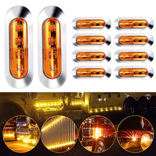 10-50pcs Amber 4-LED Side Clearance Marker Light for Car Pickup RV ...
