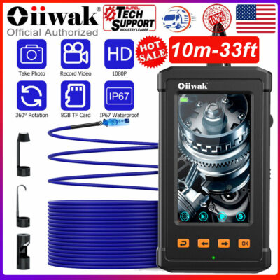 Oiiwak 33FT 1080P IP67 Borescope Inspection Industrial Camera Drain ...