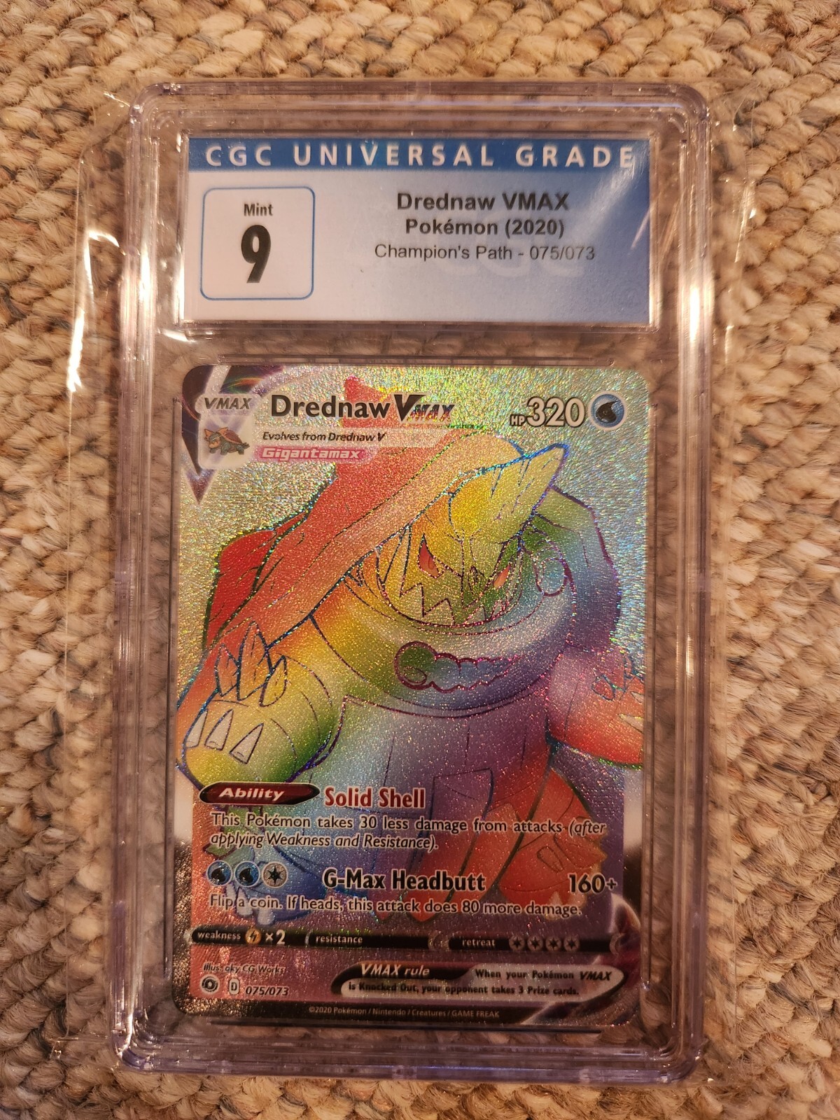 Pokemon Dreadnaw Vmax Champion's Path Rainbow Secret Rare 75/73 CGC 9 ...
