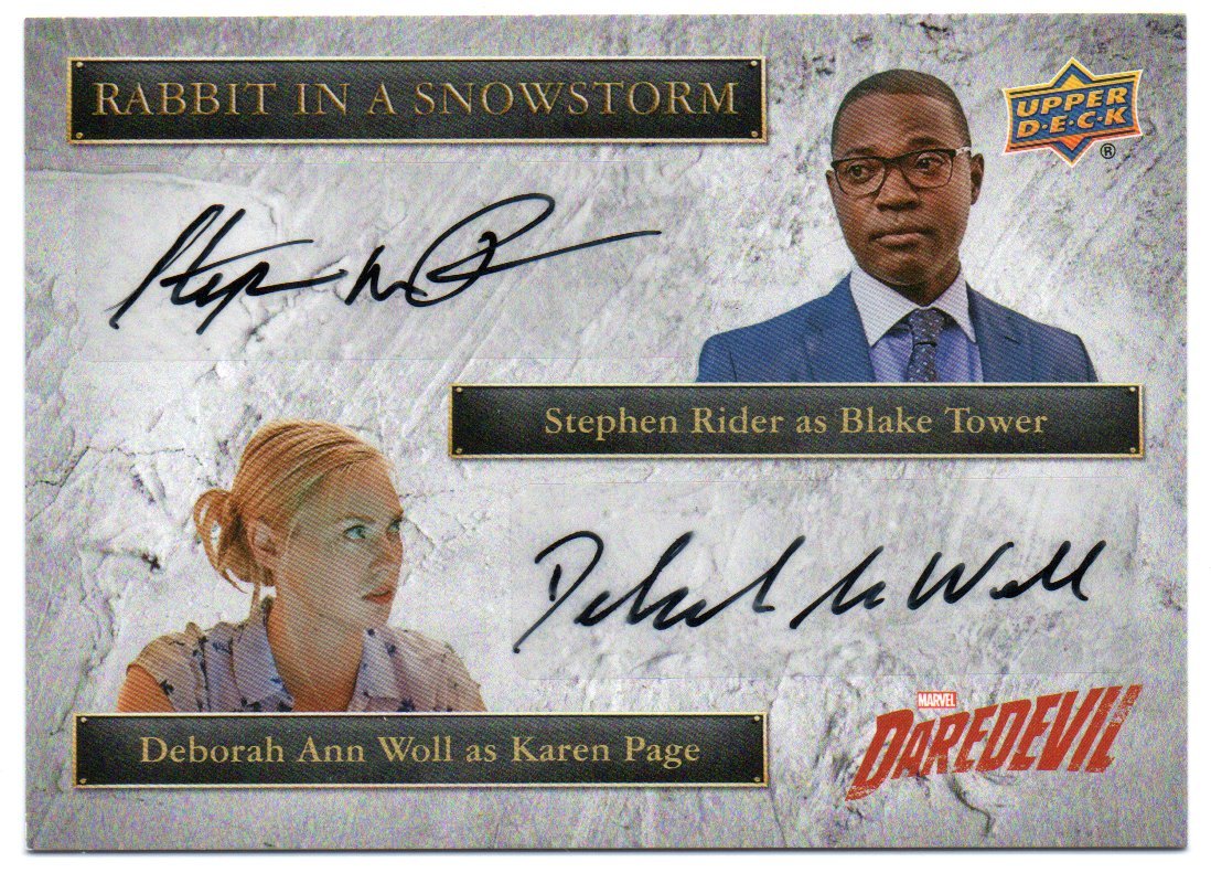 2018 Daredevil Seasons 1 and 2 Dual Autographs SSD-BK Stephen Rider ...