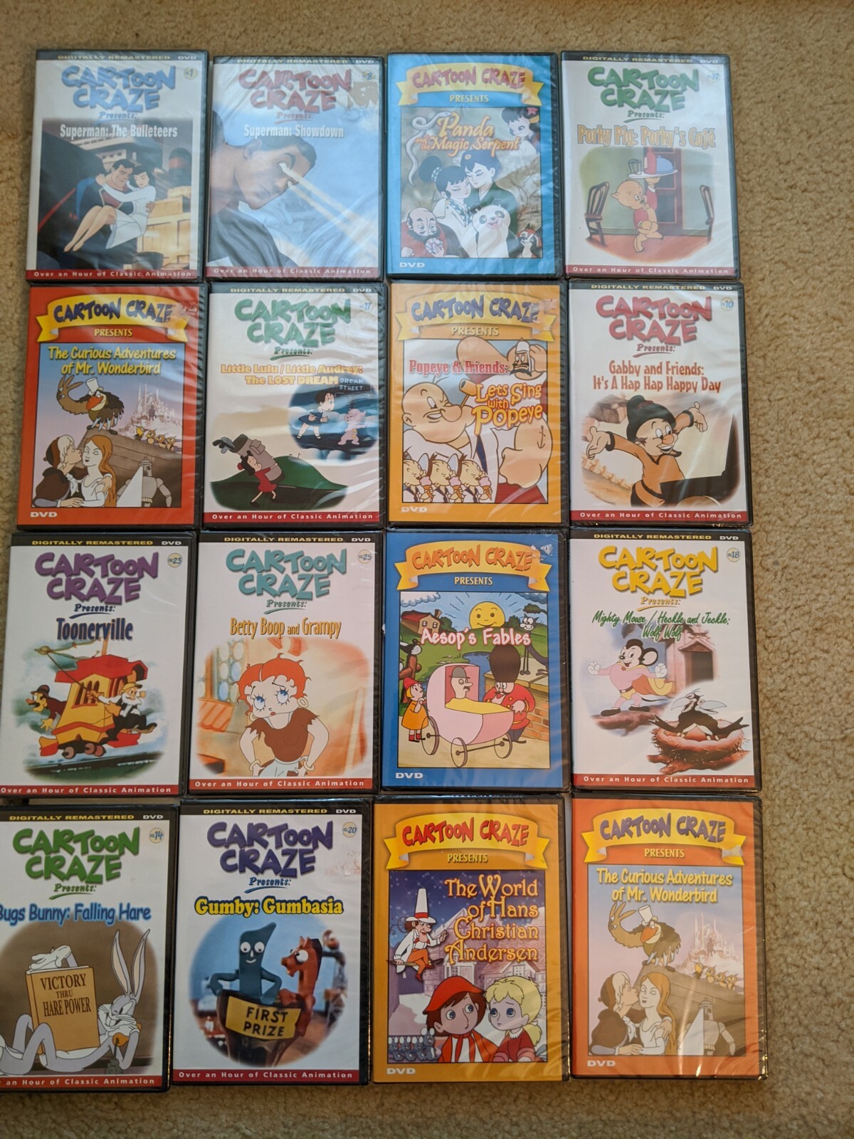 Cartoon Craze DVD Assorted Porky Pig Bugs Bunny Betty Boop 3 Stooges ...