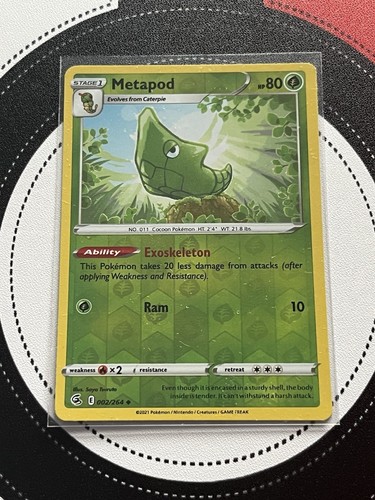 Pokémon TCG Metapod Fusion Strike 002/264 Reverse Holo | eBay Australia