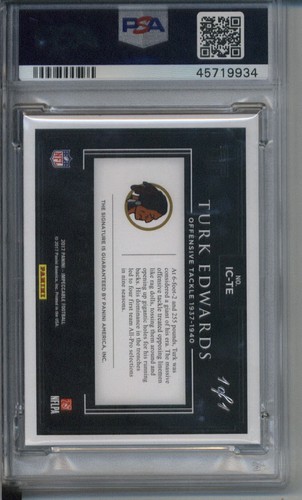 2017 Impeccable Turk Edwards Redskins Cut Auto 1of1 1/1 PSA 9 AUTO 9 | eBay