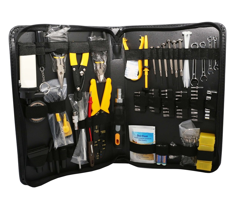 100 Piece Computer Technician Tool Kit for Repairing, Wiring, Cleaning ...