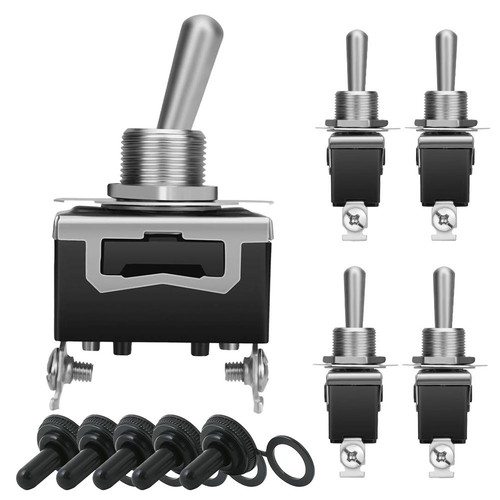 SPST 2 Pin Heavy Duty 15A 250V ON/OFF Rocker Toggle Switch Waterproof ...