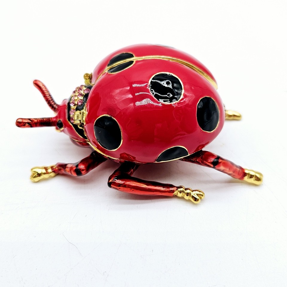 Trinket Box Ladybug Multicolored Enamel & Jeweled Crystals LAYERED ...