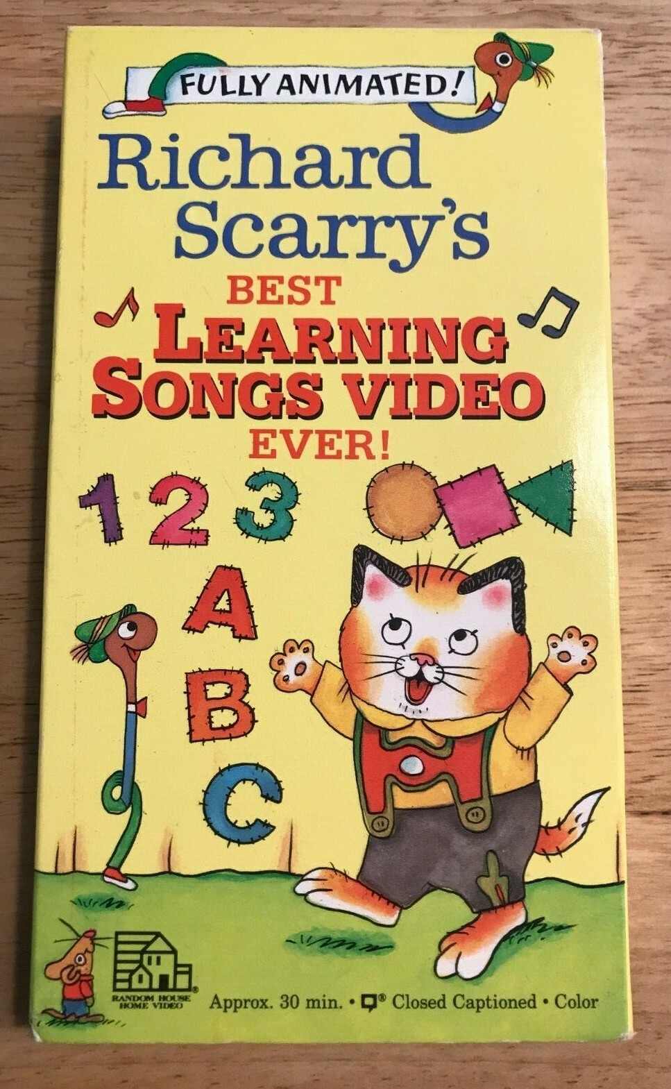 RICHARD SCARRY'S~BEST LEARNING SONGS VIDEO EVER!~VHS, 1993~SLIPSLEEVE~1 ...