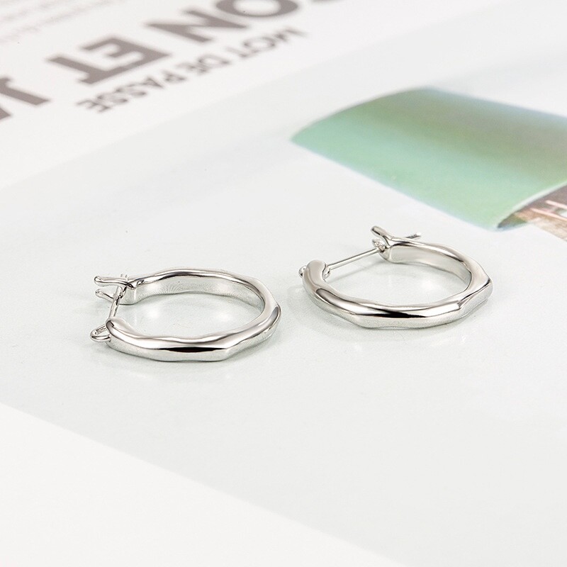 925 Sterling Silver Huggie Hinge Hoop Earrings Women Girls Jewellery ...
