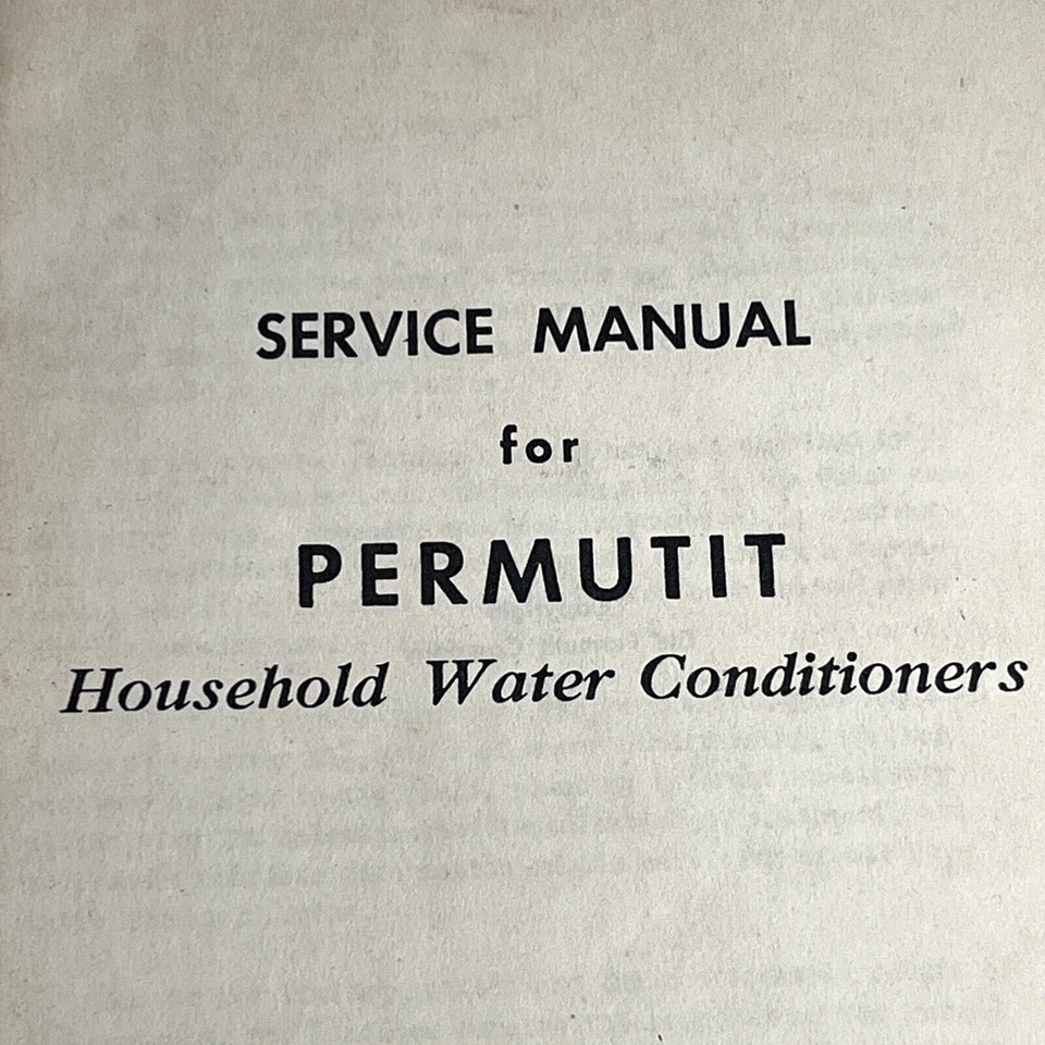 Permutit Water Conditioner Service Manual Vintage Home 1948 | eBay UK