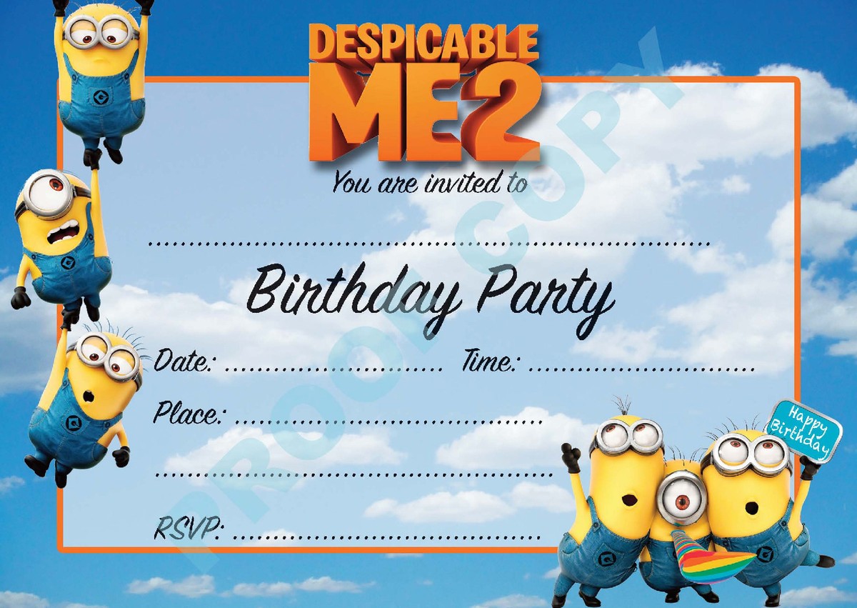 Despicable Me Invitations Templates 51+ Free Templates For 'Despicable