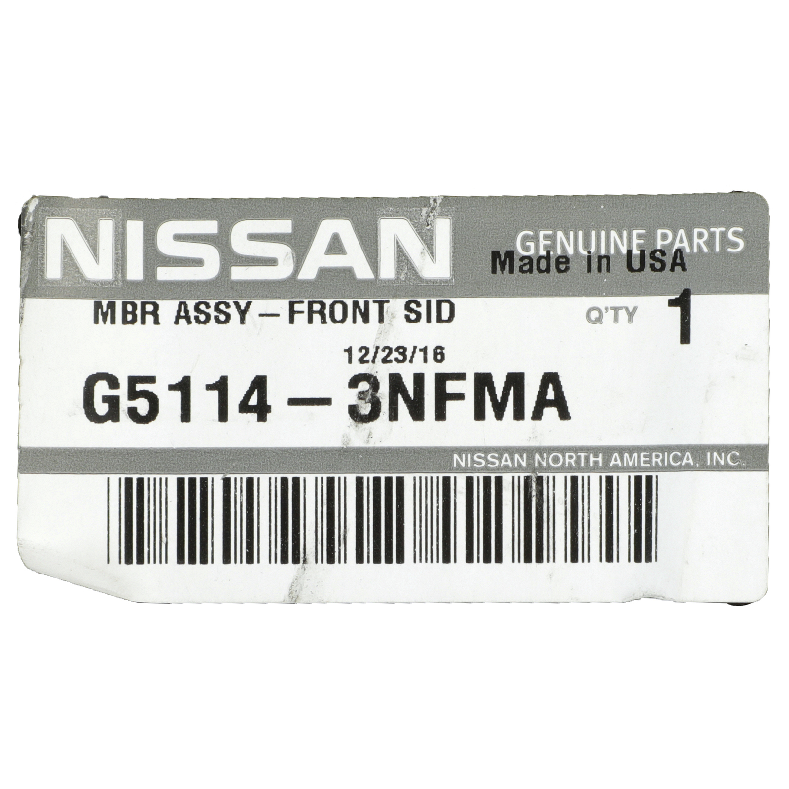 OEM 2013-2017 Nissan Leaf Right Front Frame Rail Support End NEW G5114 ...