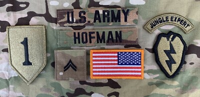 7 US ARMY patch Set Scorpion Ocp Uniform 1st ID 25th ID Jungle Expert ...