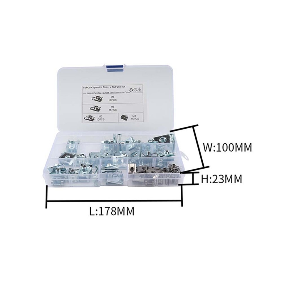Cassette Nut Clevis M4/M5/M6/M8 50Pcs B Type Reed Nuts Self-Tapping ...