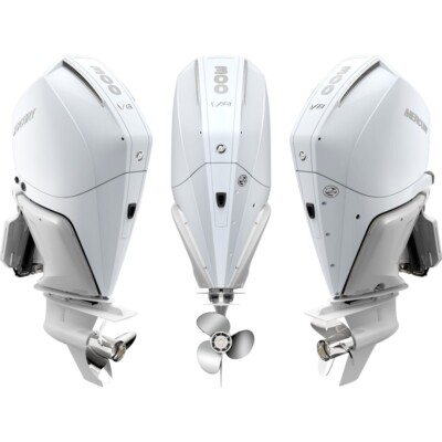 NEW TRIPLE MERCURY VERADO V8 300HP SET COLD FUSION WHITE | eBay