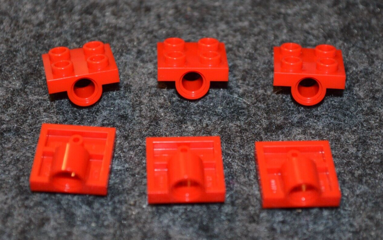 (6) 2x2 Red Technic Plate w/ 1 Connector Under ~ New Lego Parts ~ | eBay