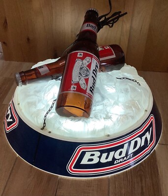 Vintage 1993 Budweiser Bud Dry Draft Beer Round Hanging Pool/Poker ...