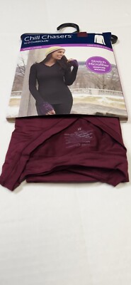 Cuddl Duds CD9585 Womens Chill Chasers Warm Layers Long Sleeve V-Neck ...