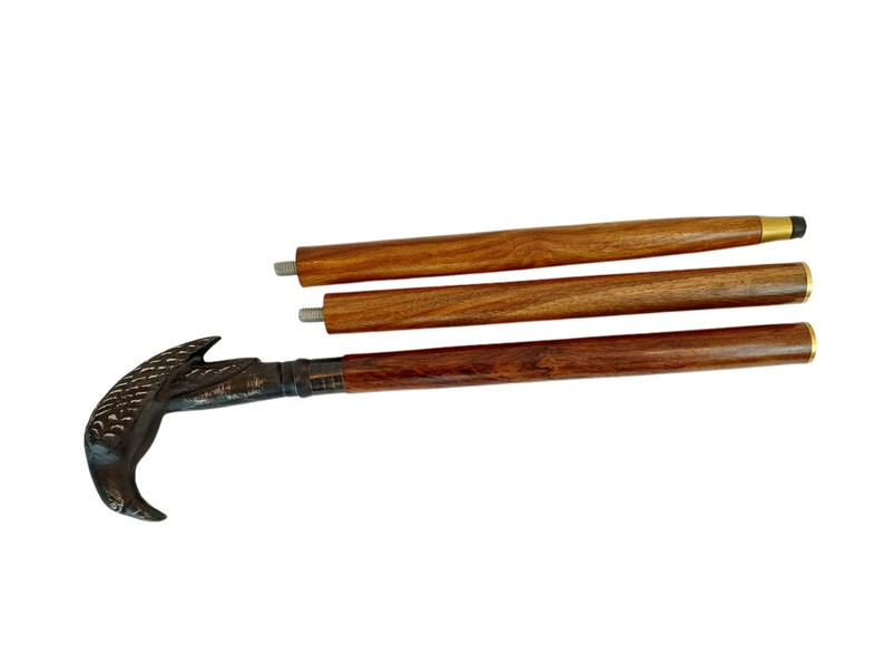 Antique Vintage brass crow bird head handle 3 fold wo… - Gem