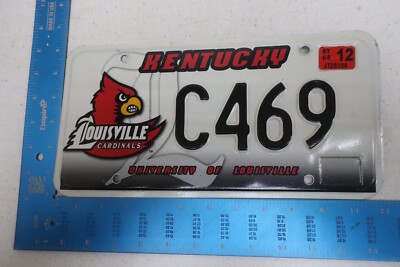 Kentucky License Plate Tag 2012 KY Graphic Louisville Cardinals ...